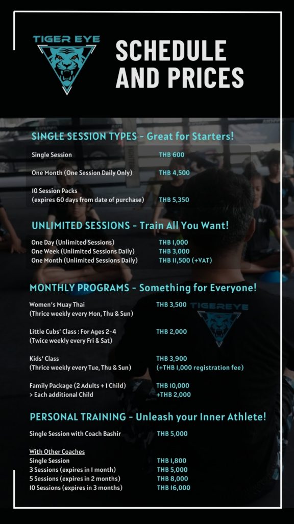 Prices – Tiger Eye MMA